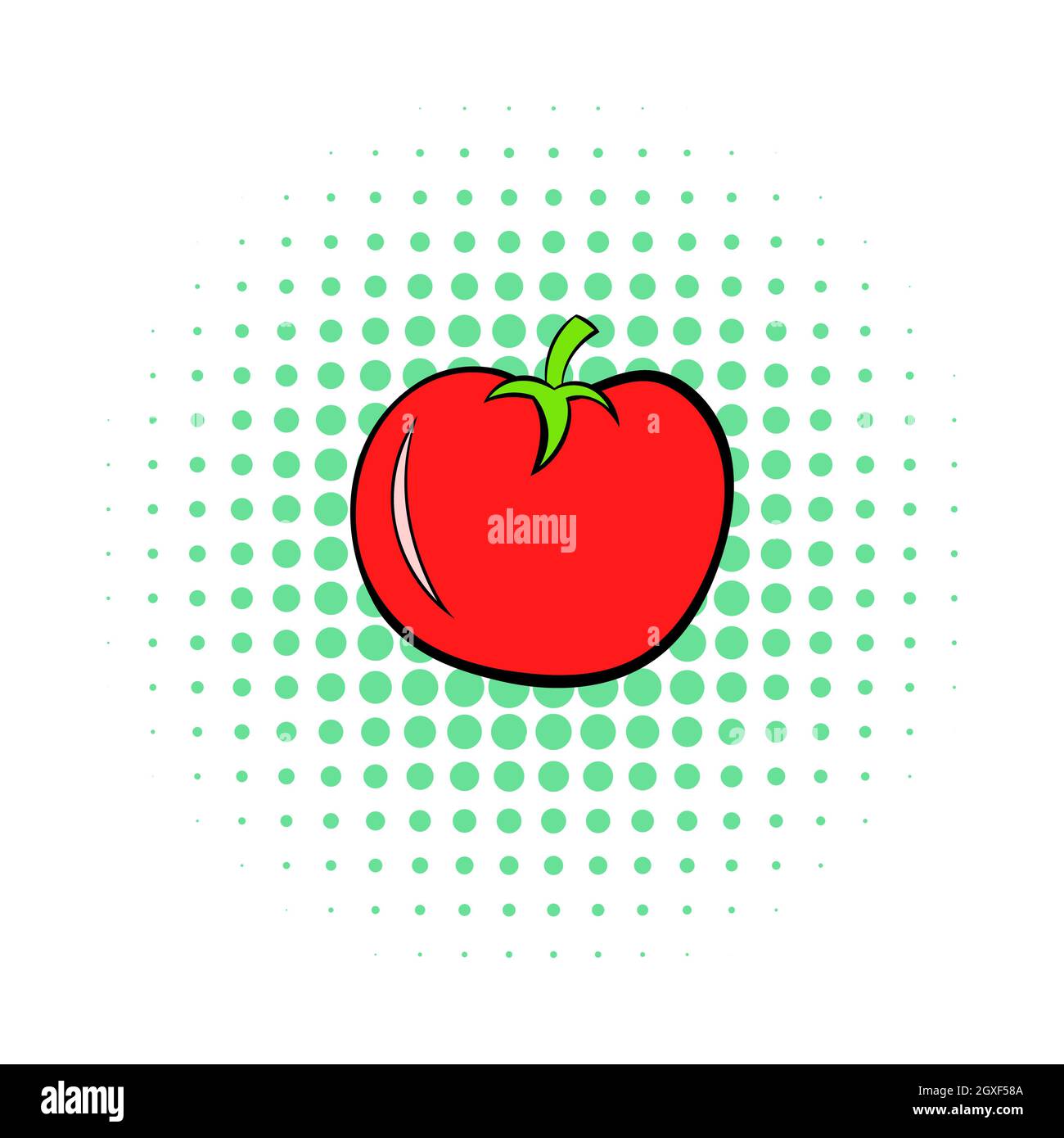 Tomato icon in comics style on a white background Stock Photo - Alamy