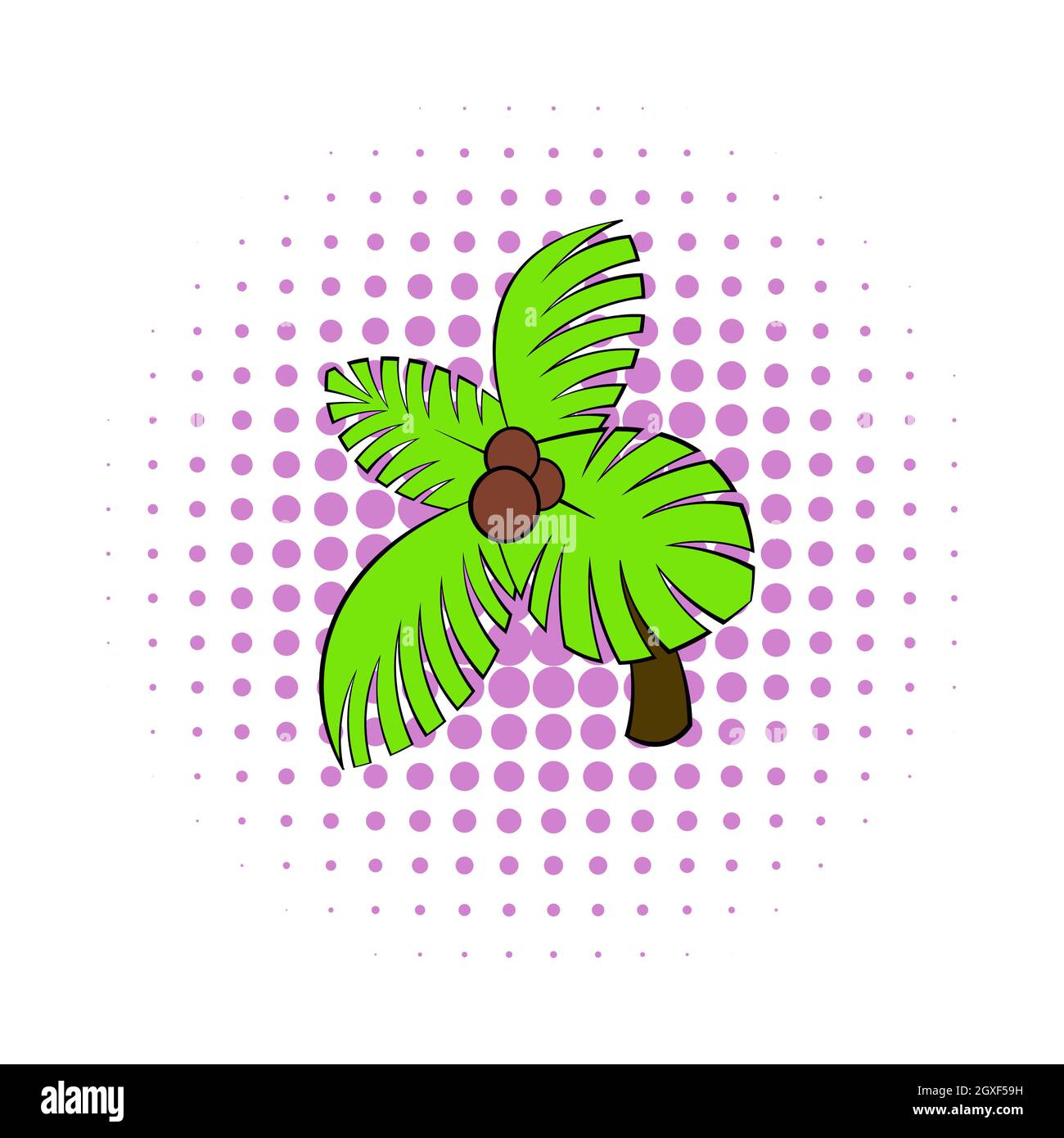 Palm tree icon in pop-art style for any design Stock Photo - Alamy