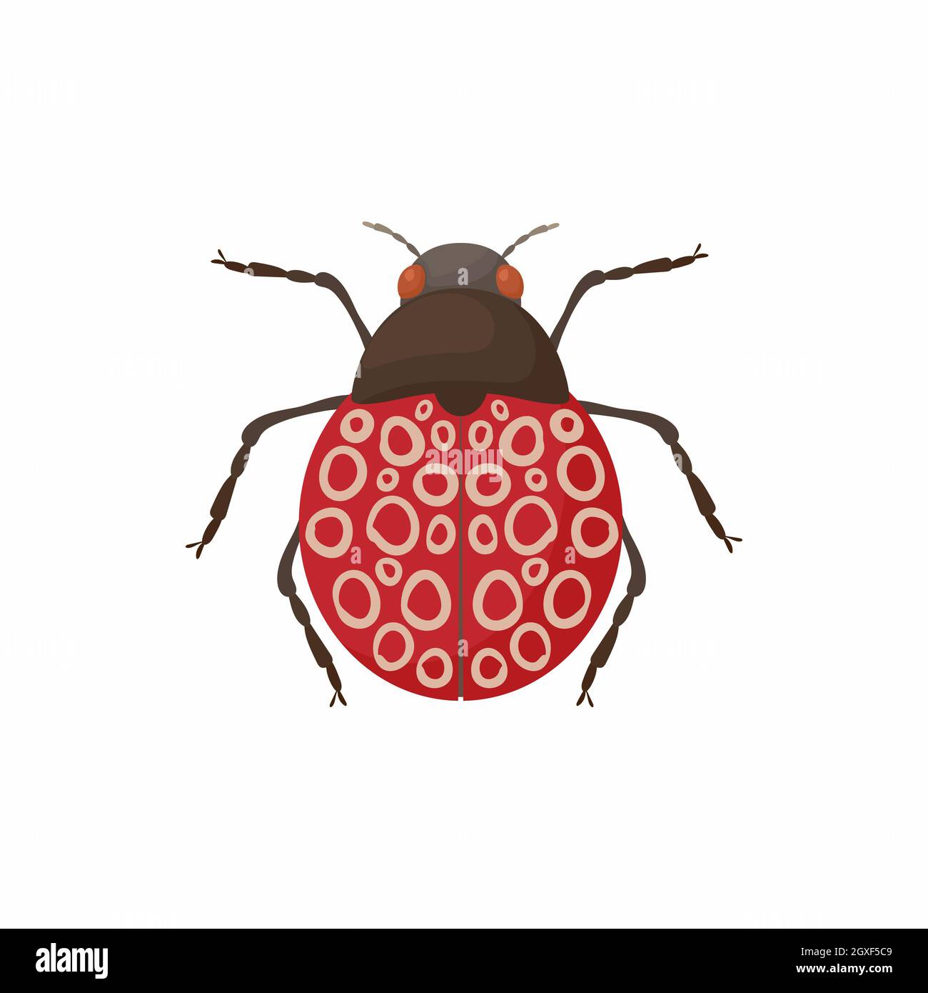 Bug icon in cartoon style isolated on white background Stock Photo - Alamy