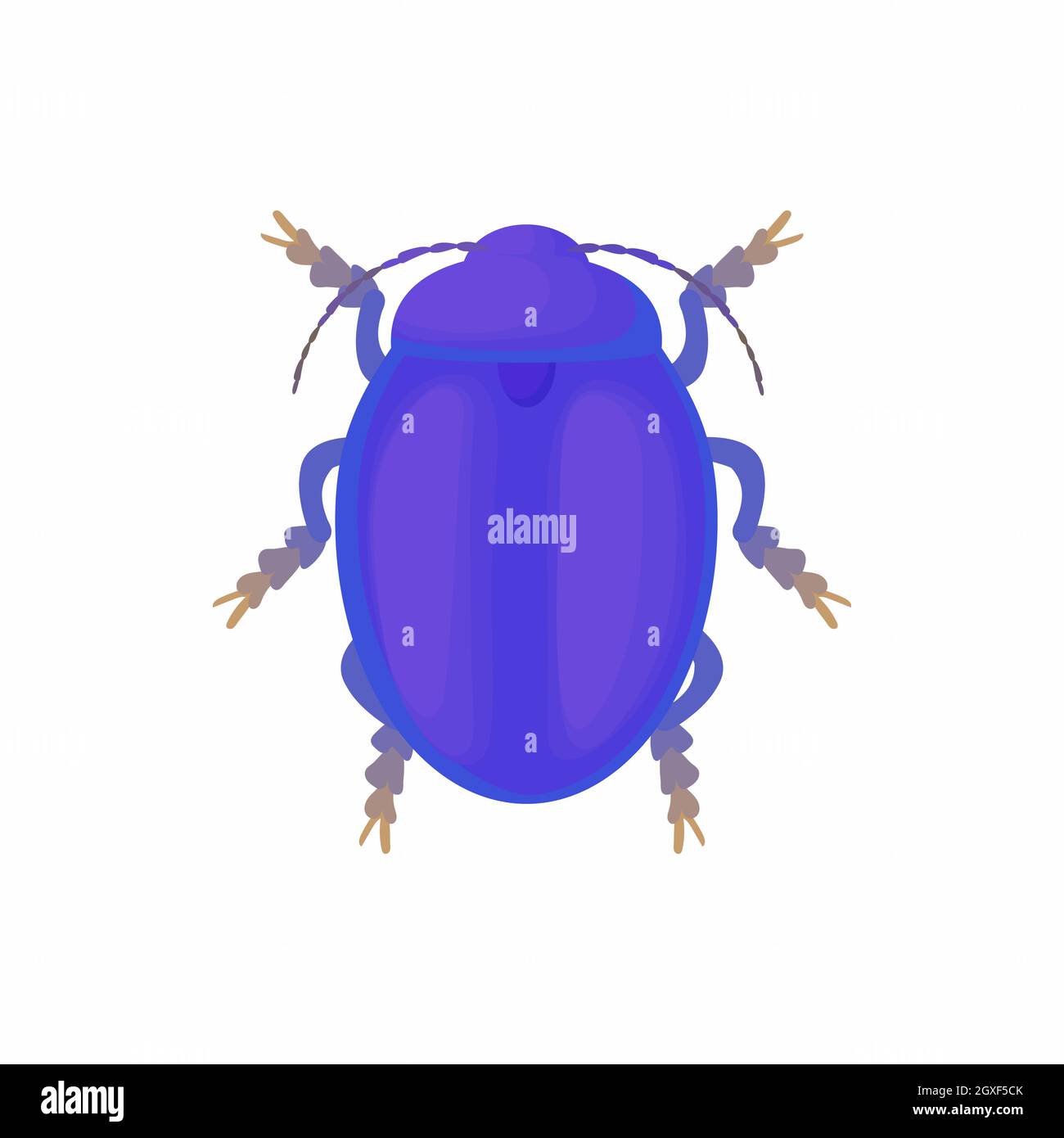 Bug icon in cartoon style isolated on white background Stock Photo - Alamy