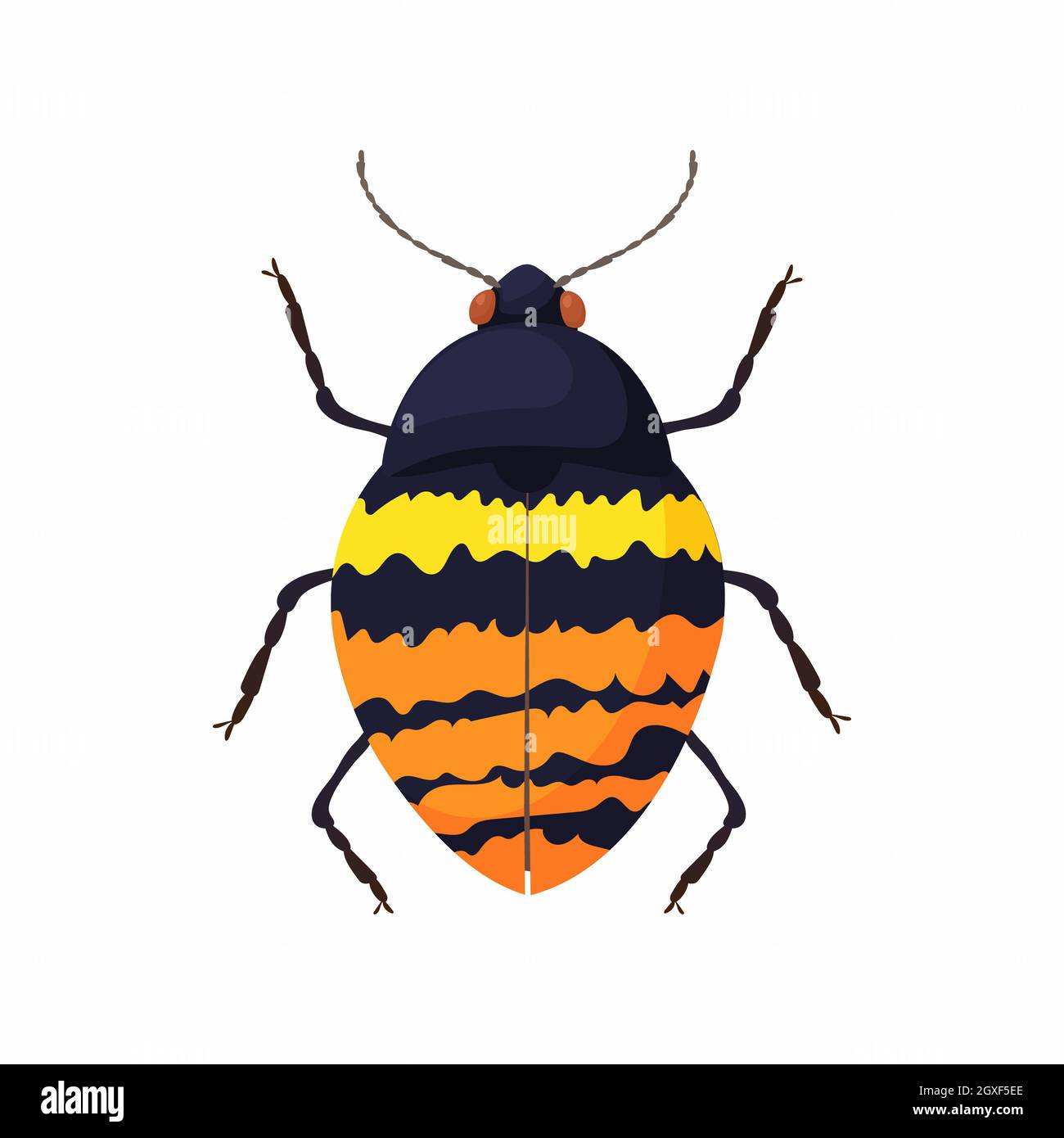 Bug icon in cartoon style isolated on white background Stock Photo - Alamy