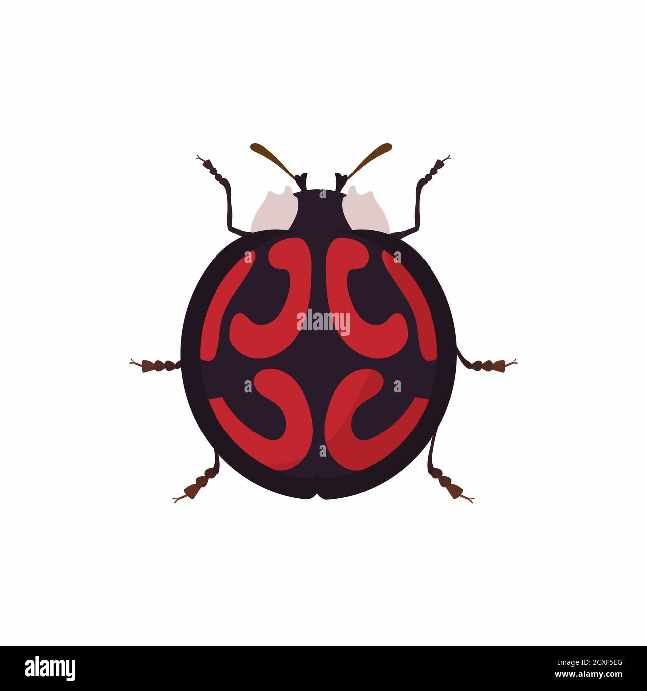 Bug icon in cartoon style isolated on white background Stock Photo - Alamy