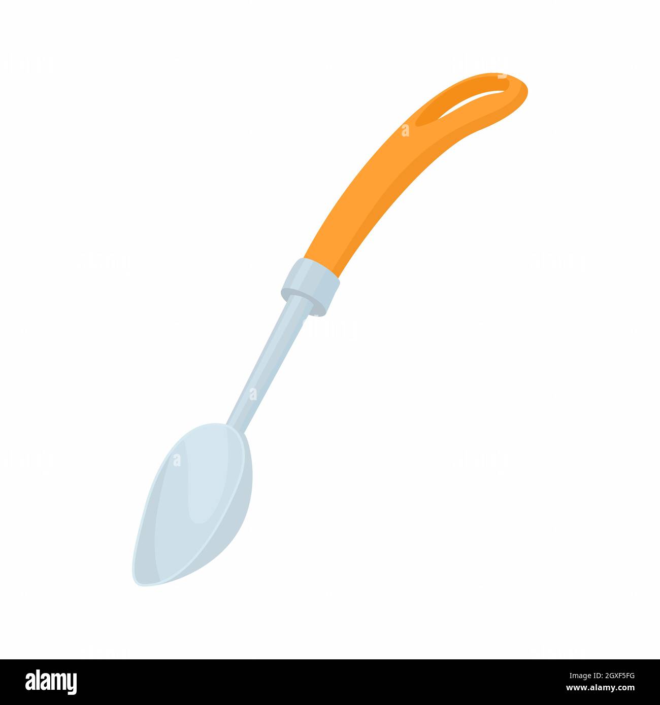 Large kitchen spoon icon in cartoon style on a white background Stock ...