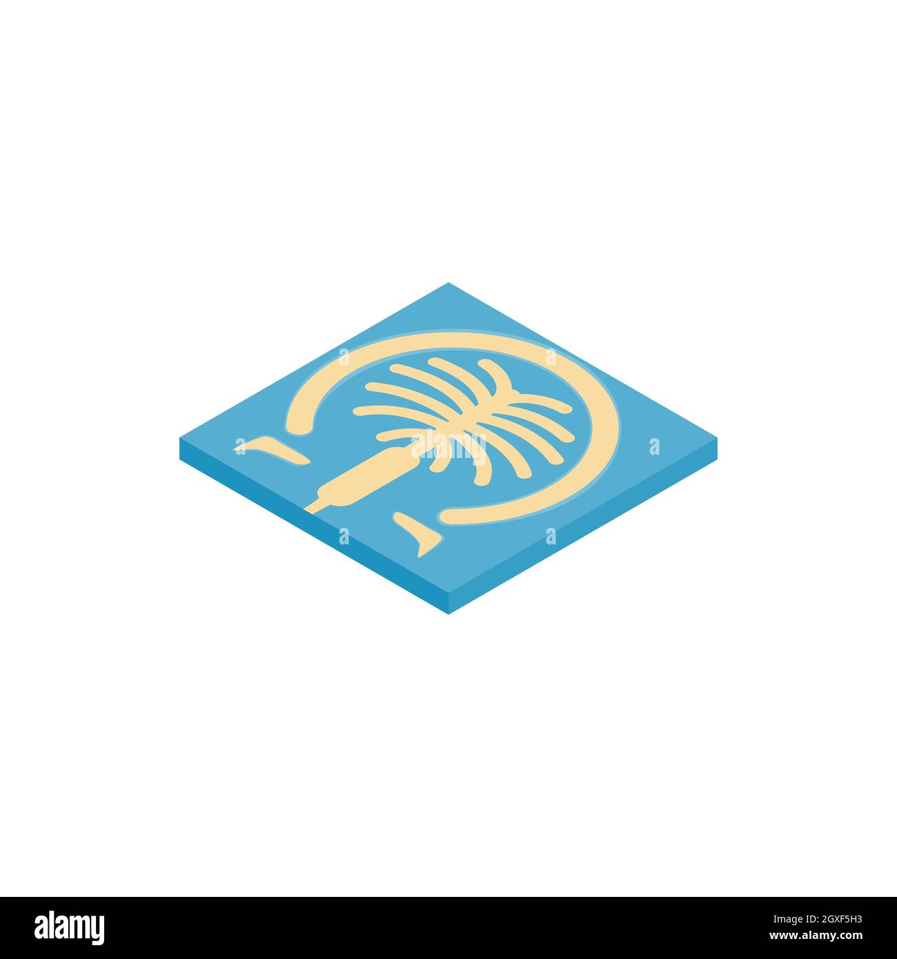 Artificial islands in Dubai icon in isometric 3d style isolated on ...