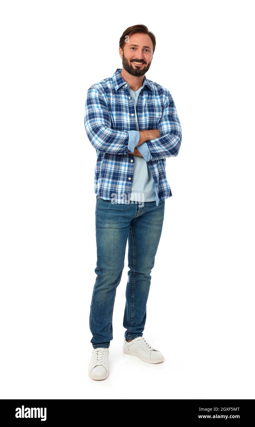 Young adult on white background Stock Photo - Alamy