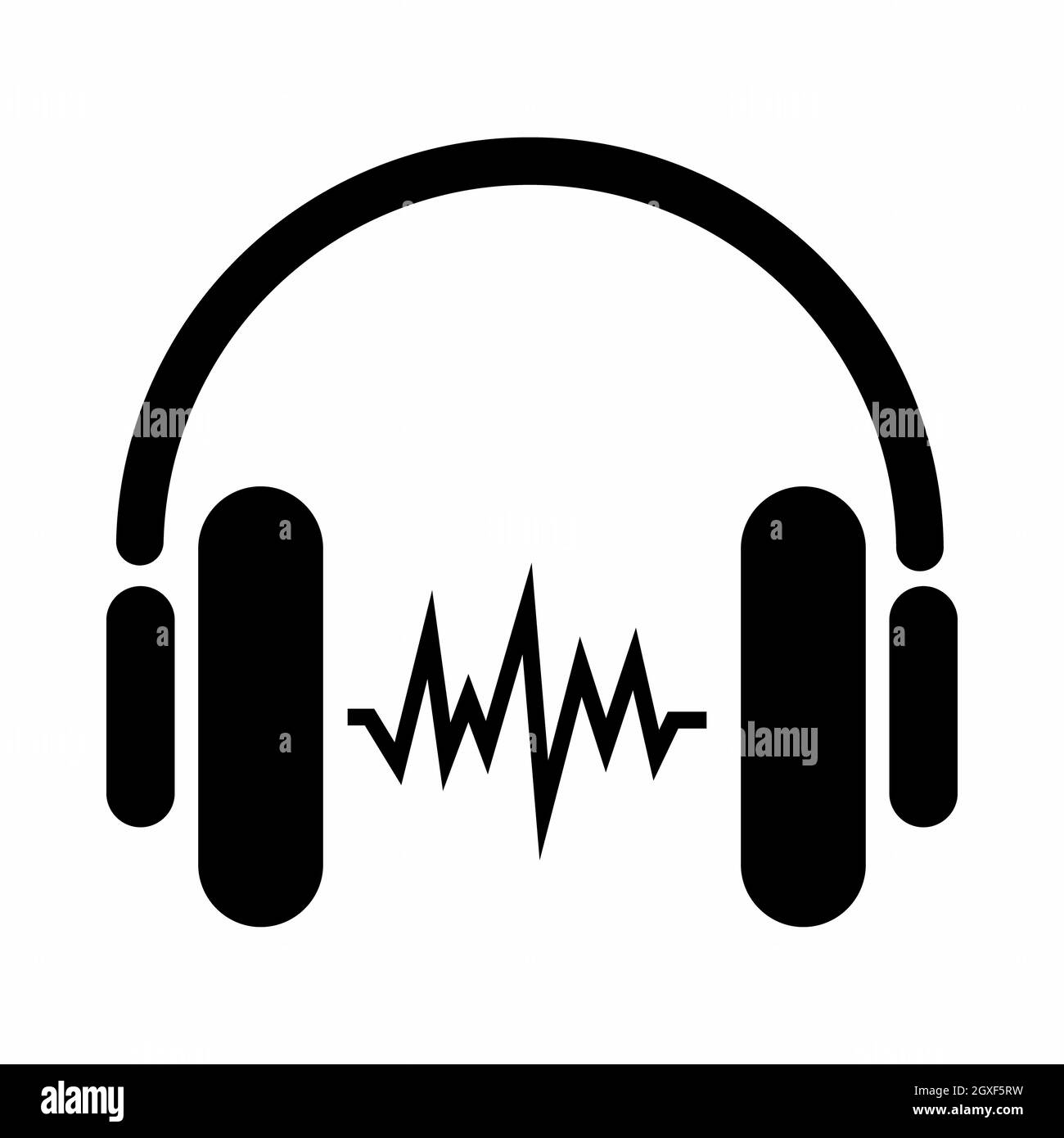 Sound in headphones icon in simple style isolated on white background ...