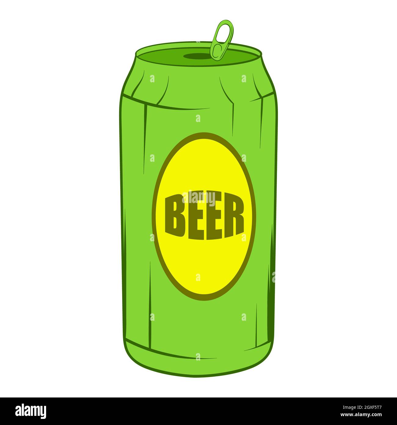 Green beer can icon in cartoon style on a white background Stock Photo ...