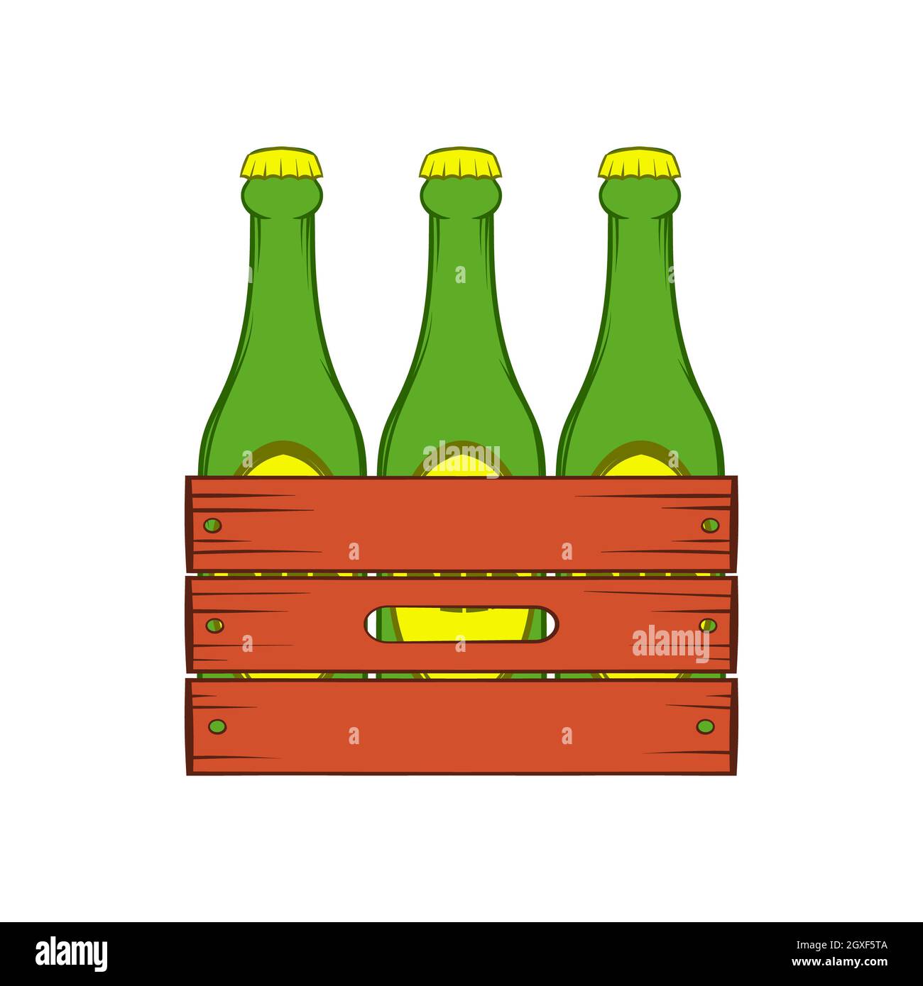 Beer wooden box icon in cartoon style on a white background Stock Photo ...