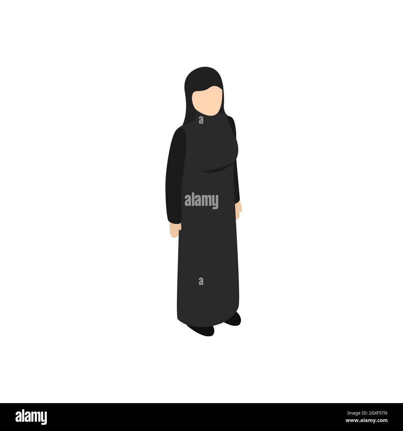 Arab woman icon in isometric 3d style isolated on white background ...