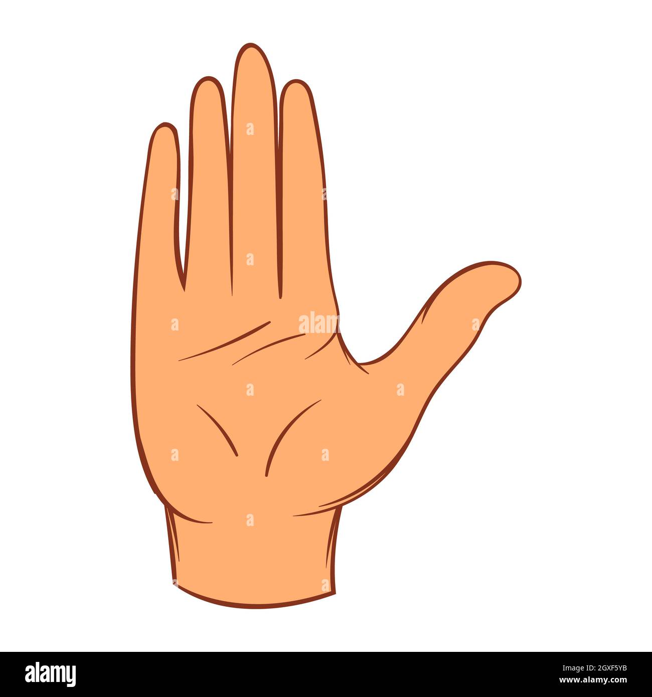 Stop gesture icon in cartoon style on a white background Stock Photo ...