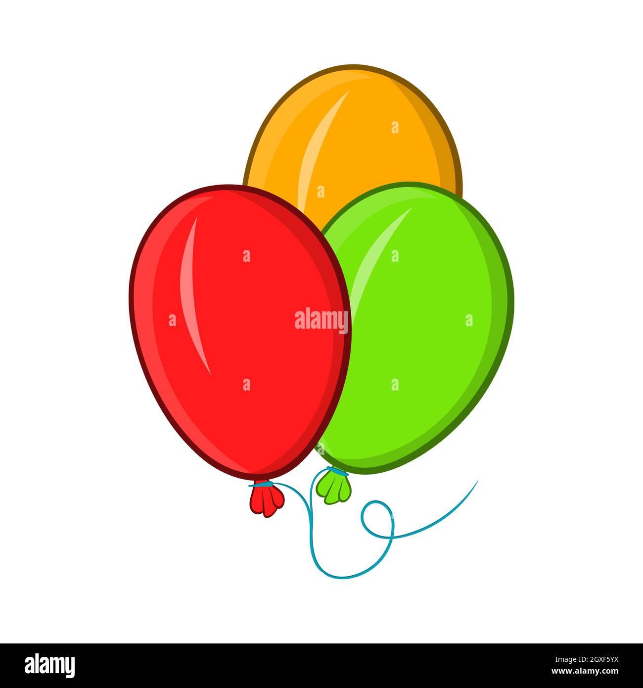 Balloons icon in cartoon style isolated on white background. Holiday ...