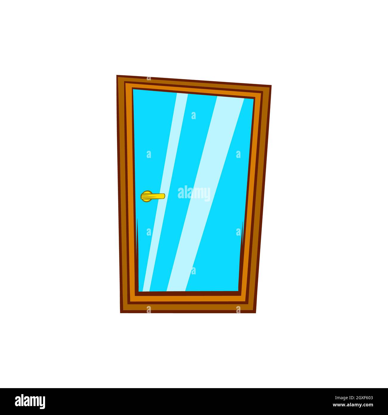 Glass door icon in cartoon style on a white background Stock Photo - Alamy