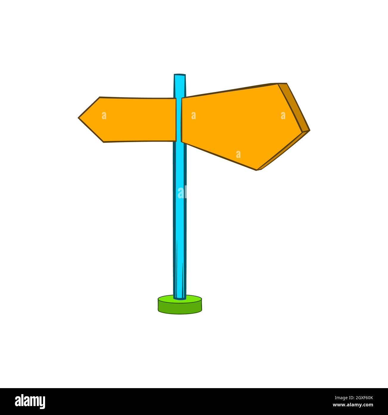 Direction signs icon in cartoon style on a white background Stock Photo ...