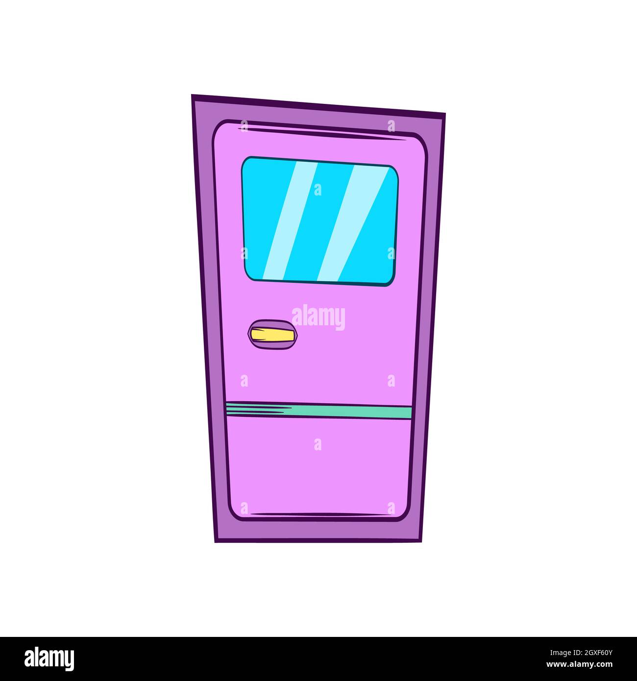 Train door icon in cartoon style on a white background Stock Photo - Alamy