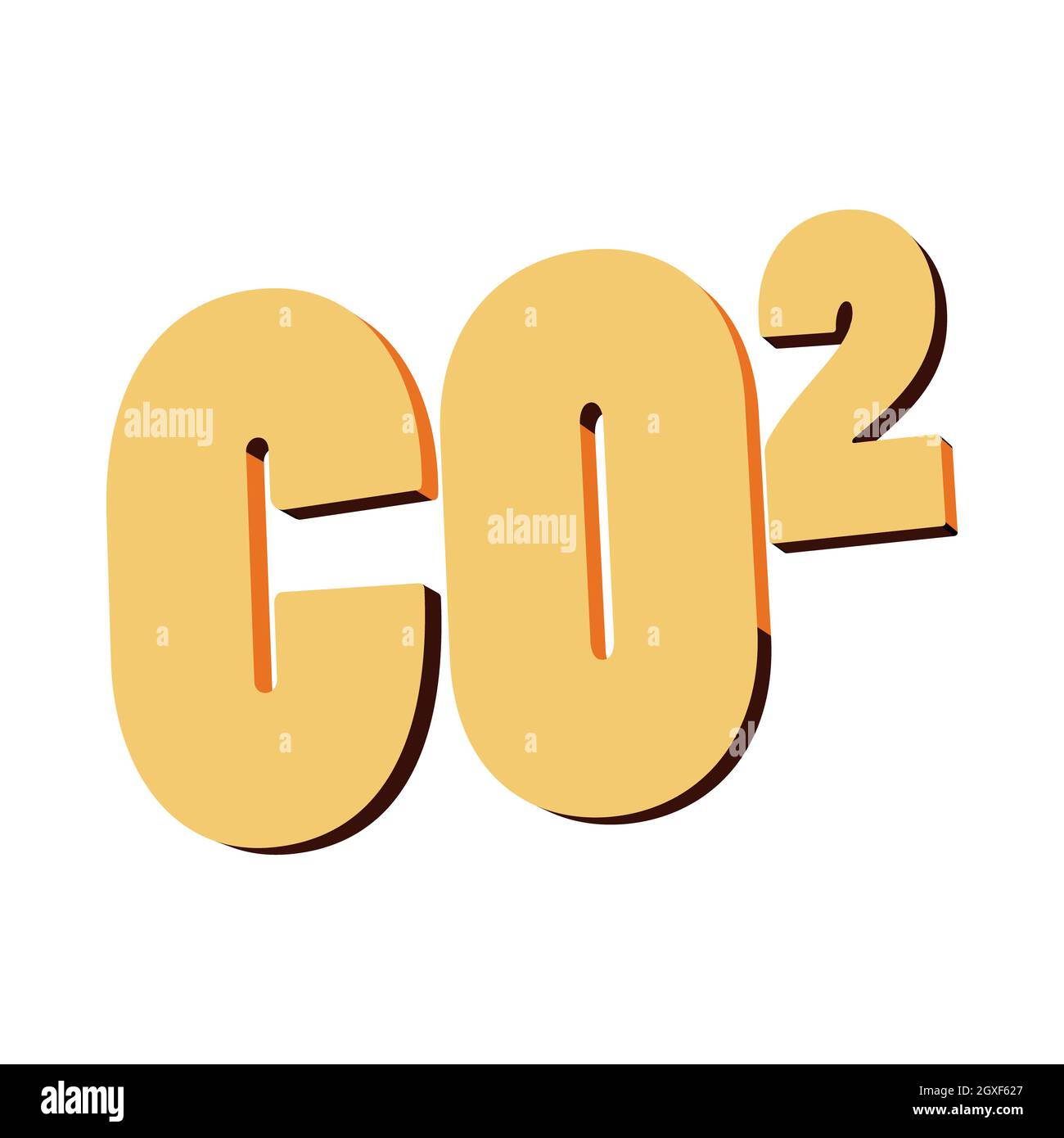 Carbon dioxide, CO2 icon in cartoon style on a white background Stock ...