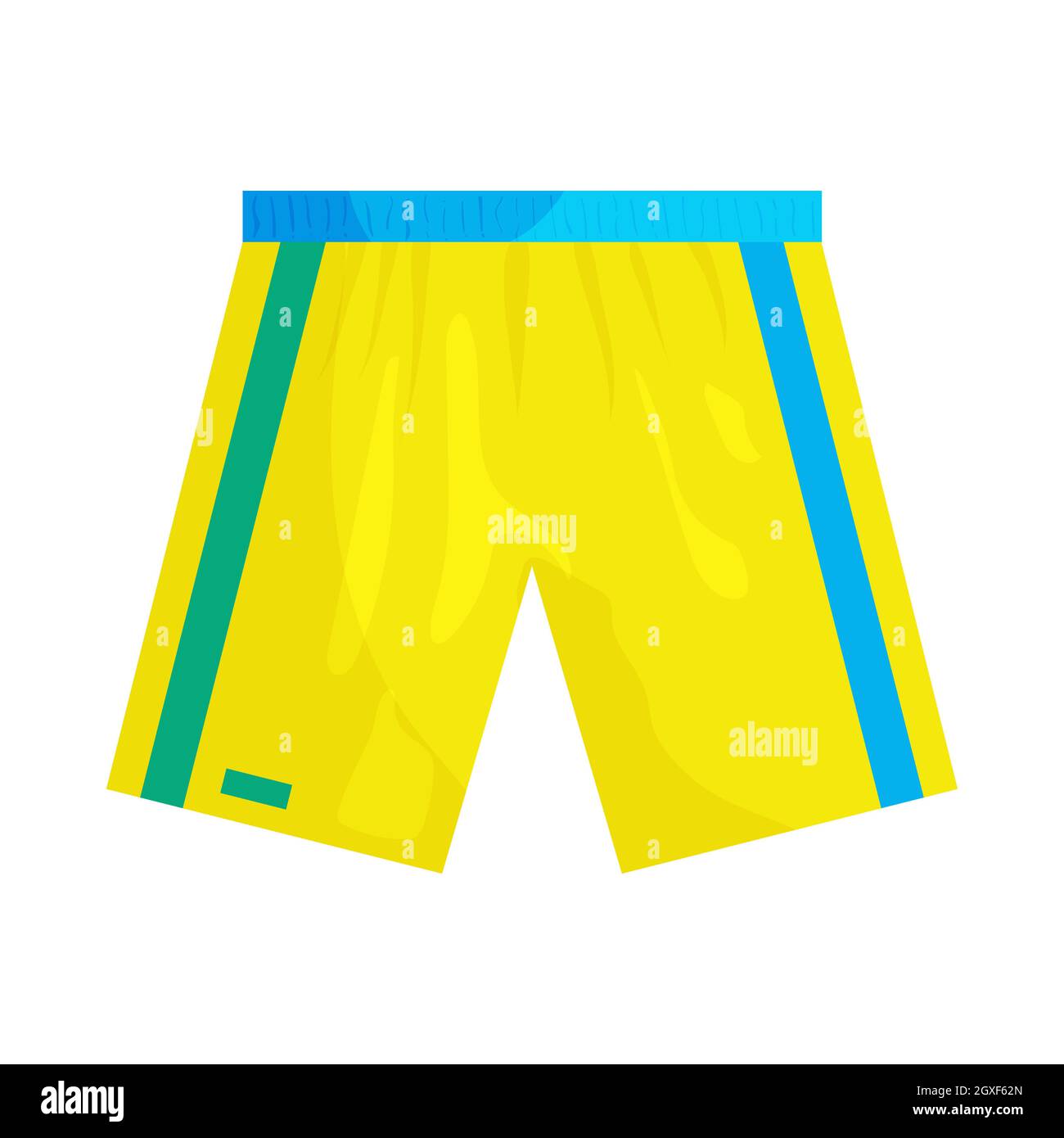 Yellow sports shorts icon in cartoon style on a white background Stock ...