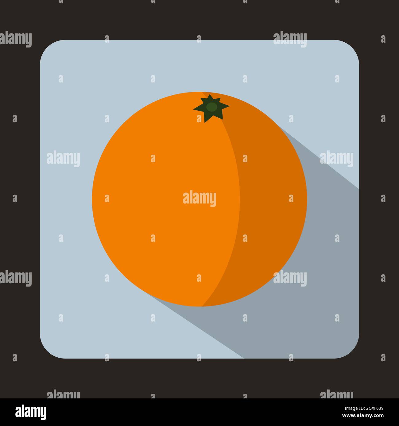 Mandarin icon in flat style on a light blue background Stock Photo - Alamy