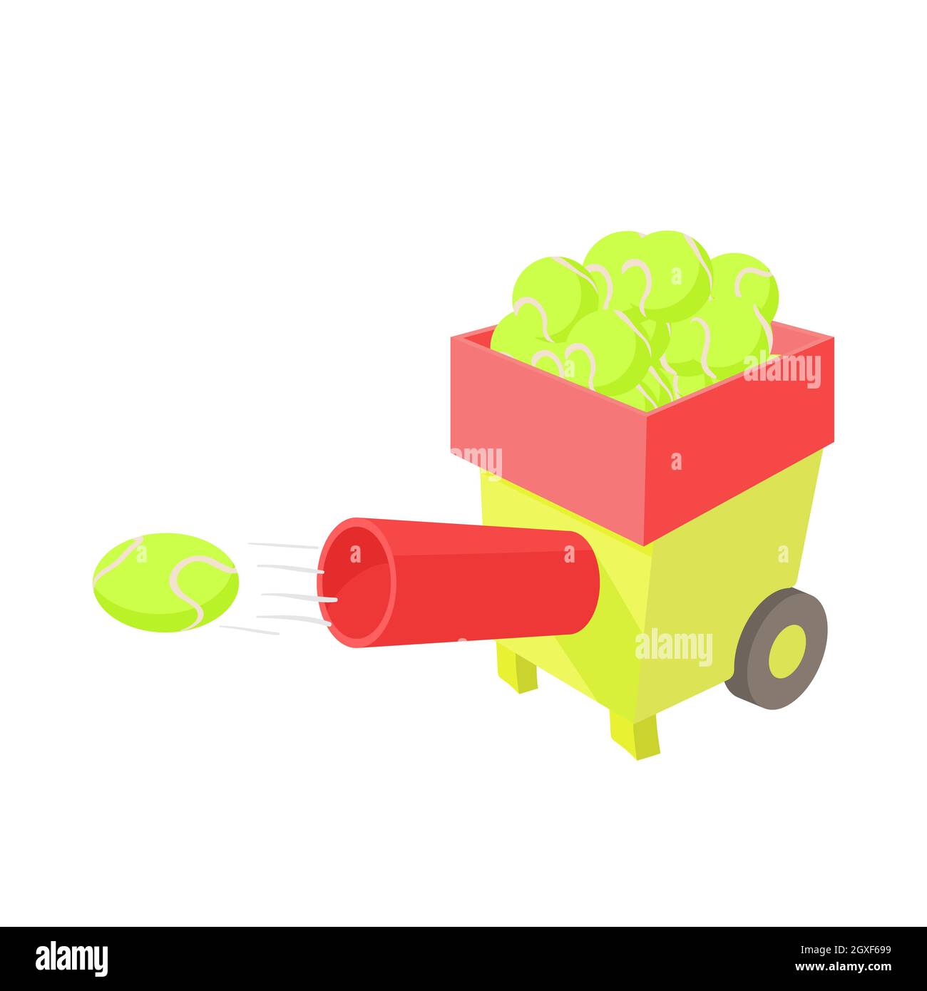 Tennis ball machine icon in cartoon style on a white background Stock ...