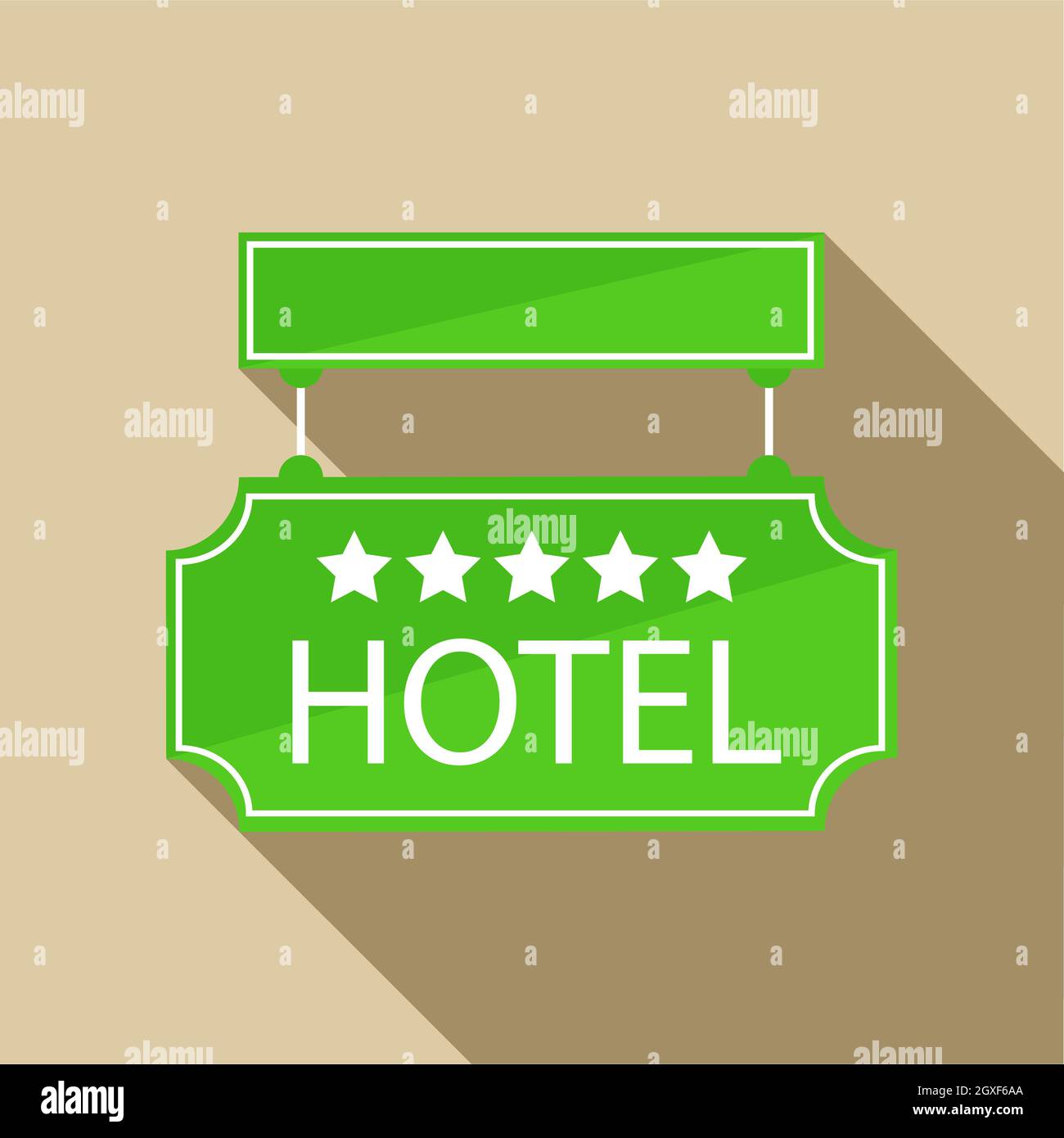 Five stars hotel sign icon in flat style on a beige background Stock ...