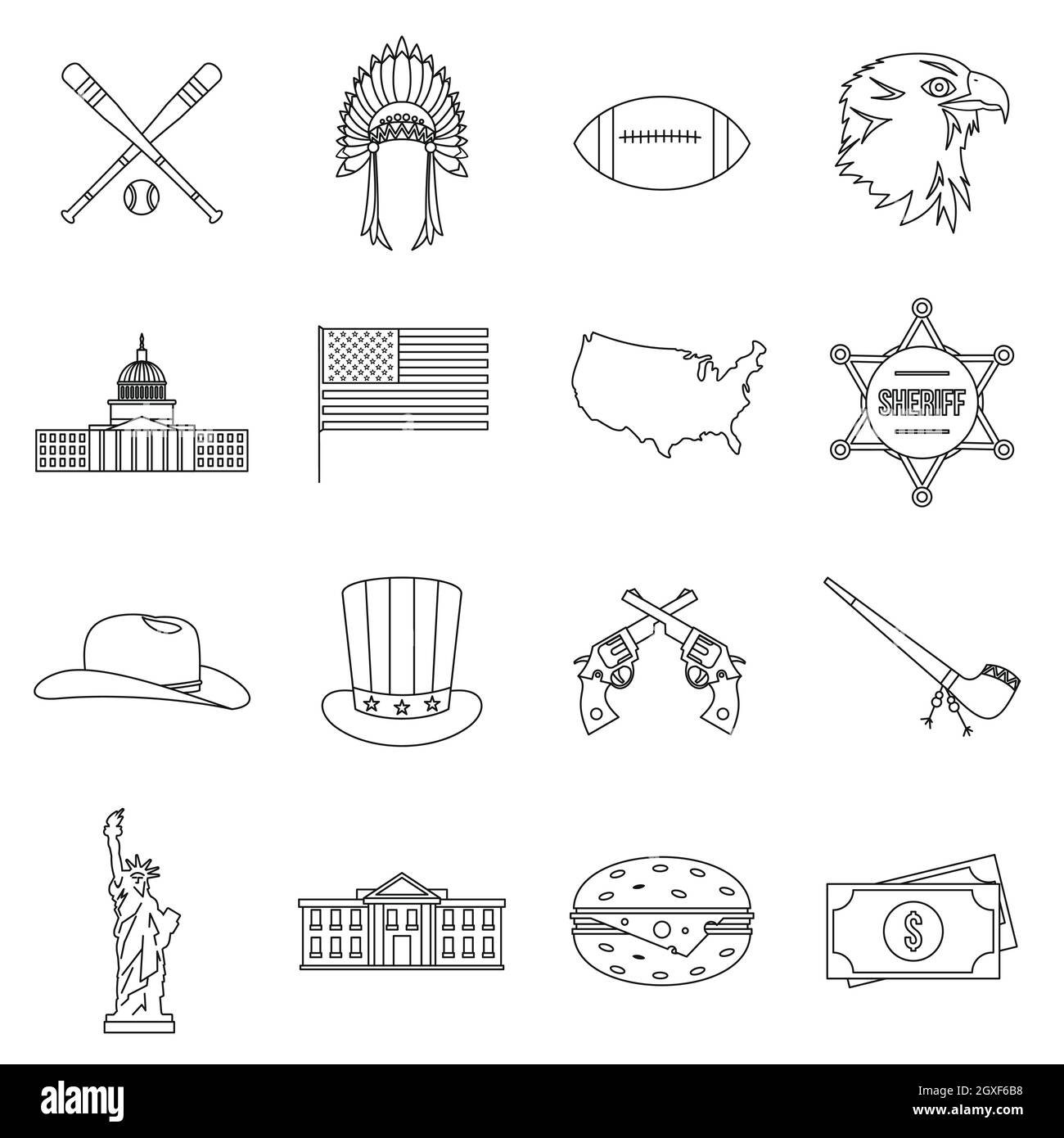 Eagle vector outline map Cut Out Stock Images & Pictures - Alamy