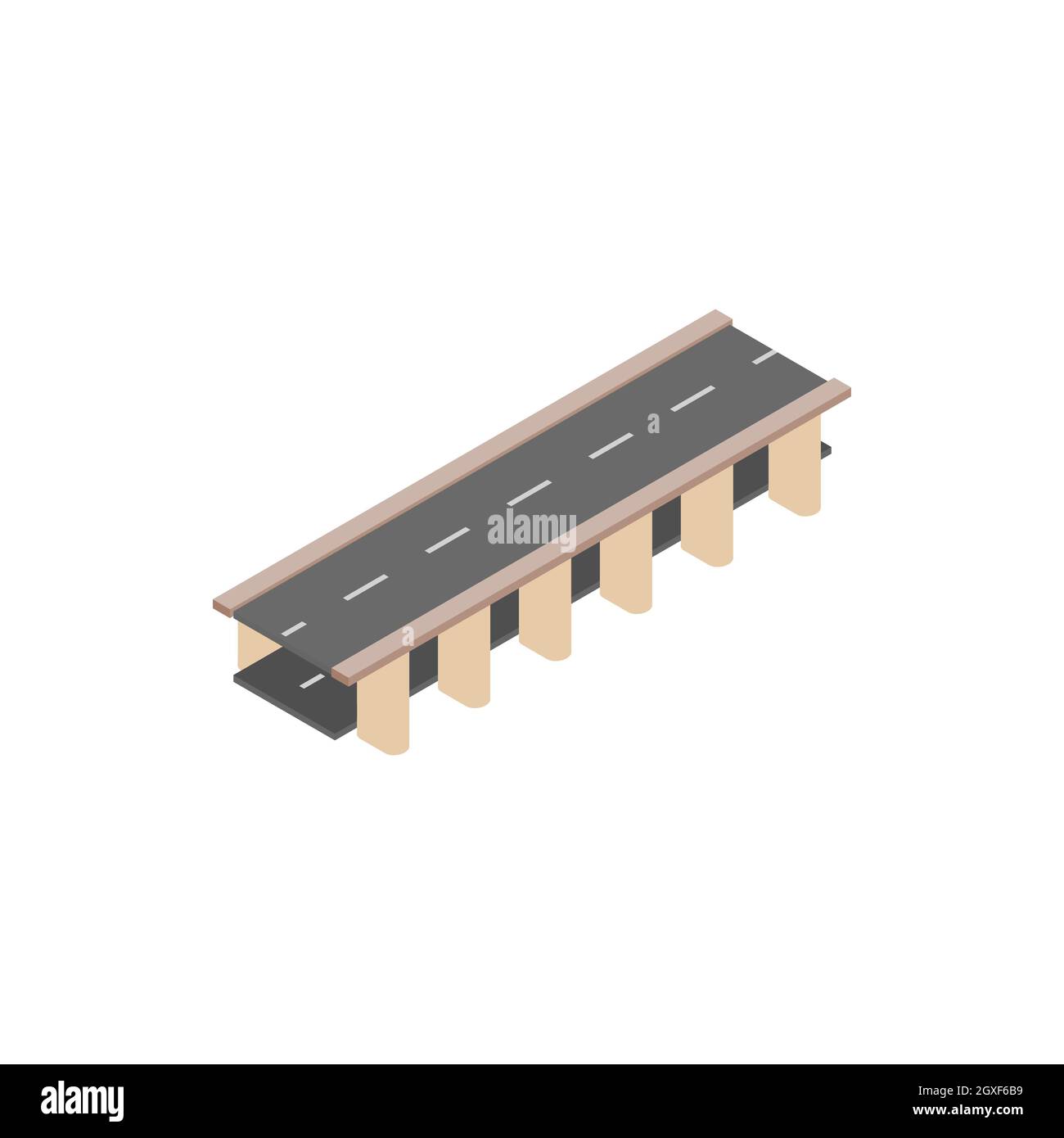 Bridge road icon in isometric 3d style isolated on white background ...