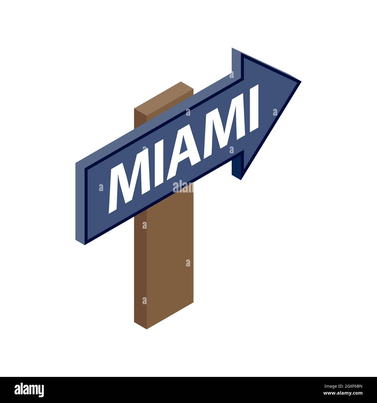 Sign arrow Miami icon in isometric 3d style isolated on white ...