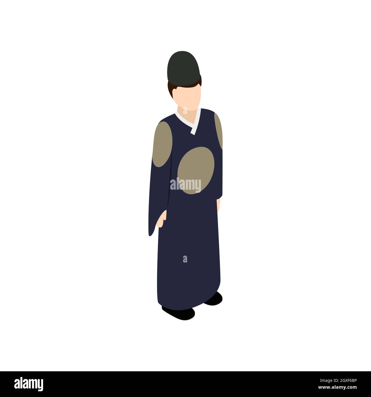 Male korean icon in isometric 3d style isolated on white background ...