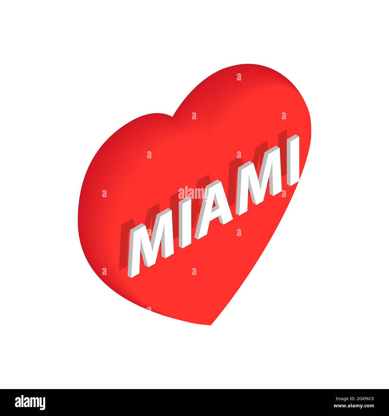 Love Miami icon in isometric 3d style isolated on white background ...
