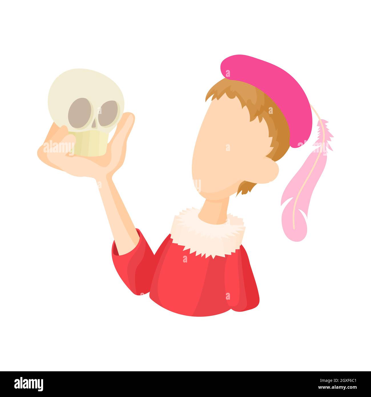 Hamlet actor icon in cartoon style on a white background Stock Photo ...