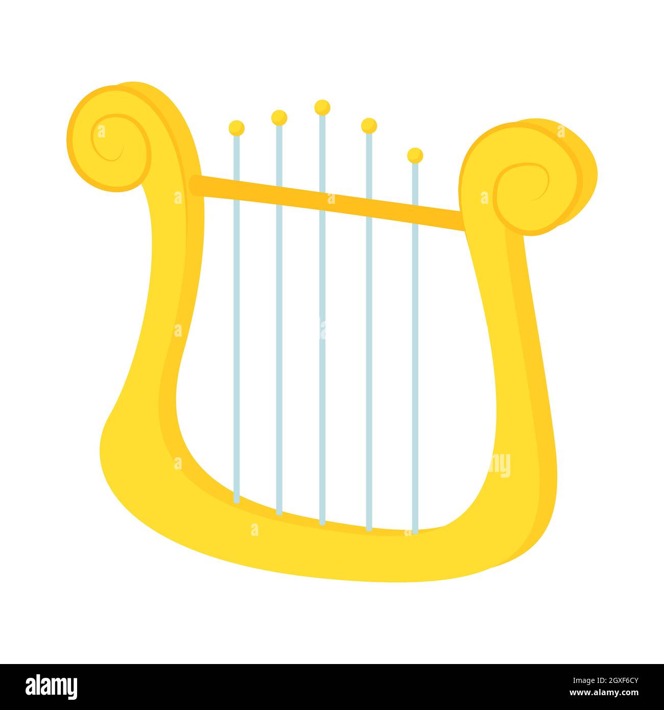 Lyre icon in cartoon style on a white background Stock Photo - Alamy