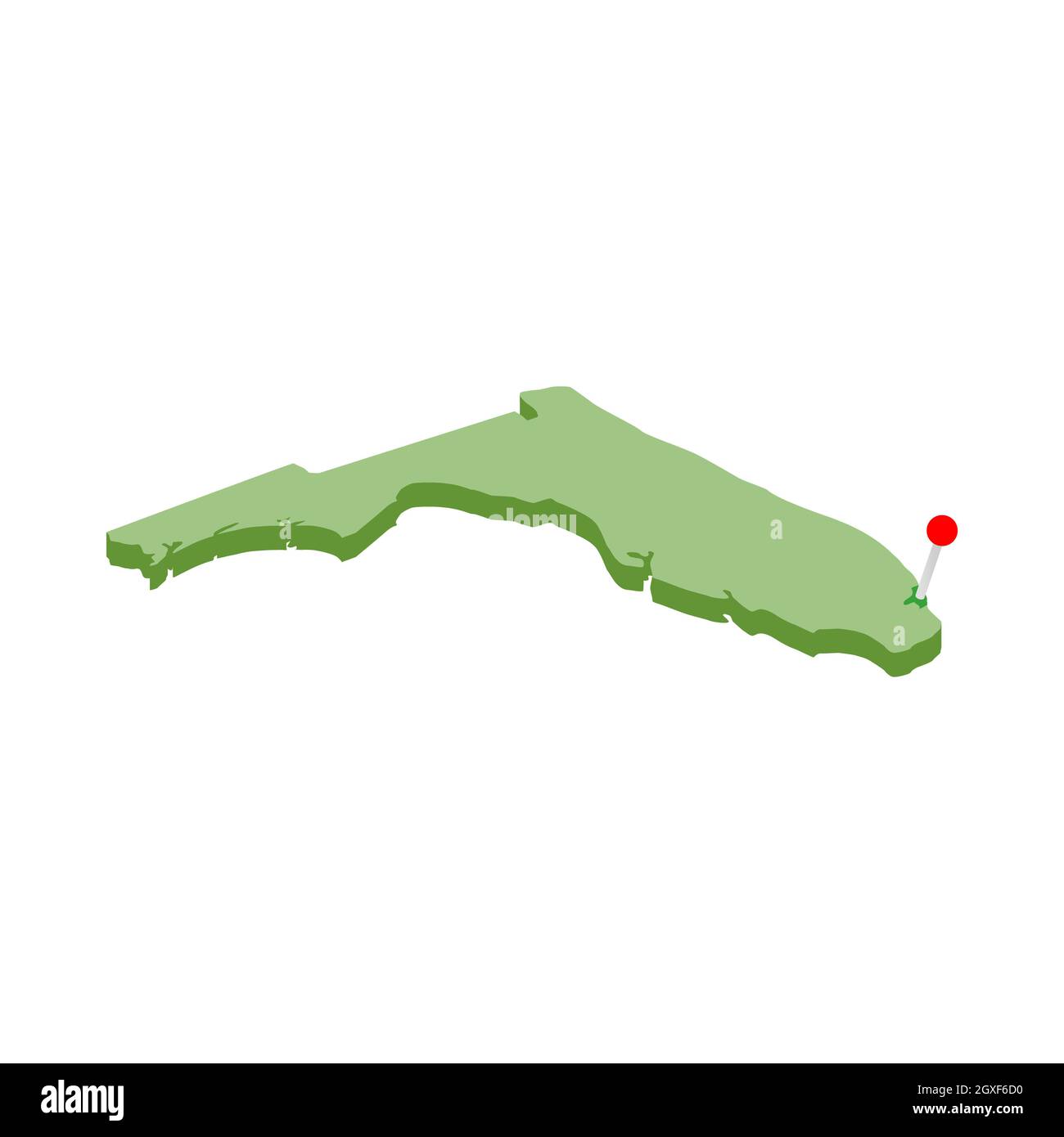 Miami on map of Florida icon in isometric 3d style isolated on white ...