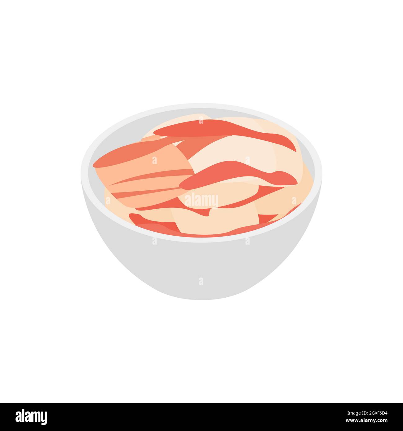 Fish fillet in a bowl icon in isometric 3d style isolated on white ...