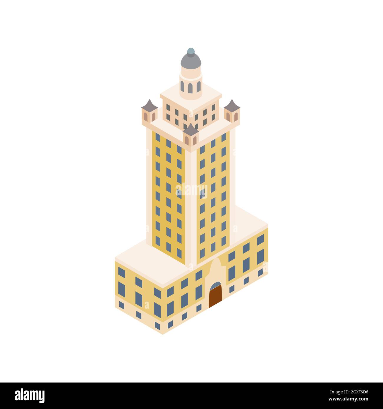 Freedom tower in Miami icon in isometric 3d style isolated on white ...
