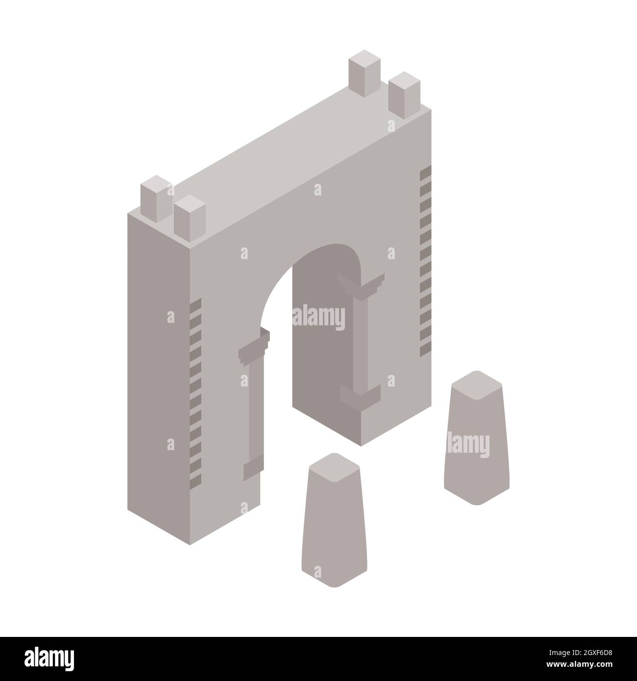Wall fortress icon in isometric 3d style isolated on white background ...