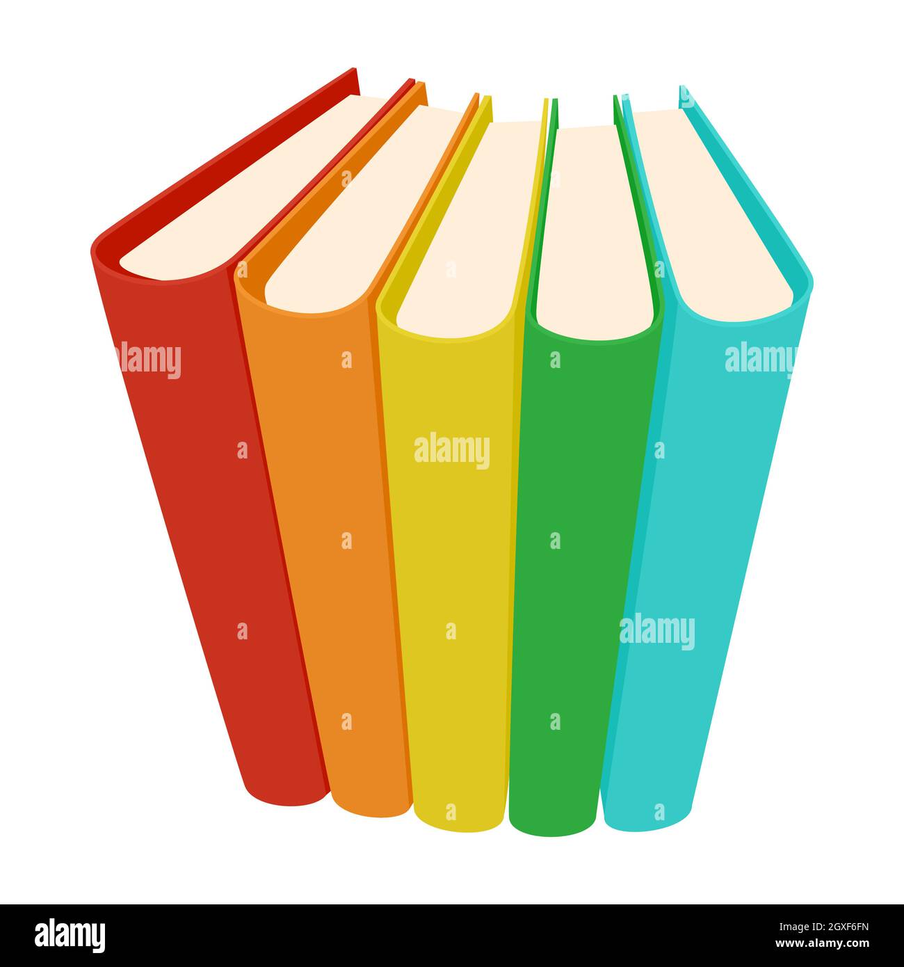 Stack of three colored books icon in cartoon style on a white ...