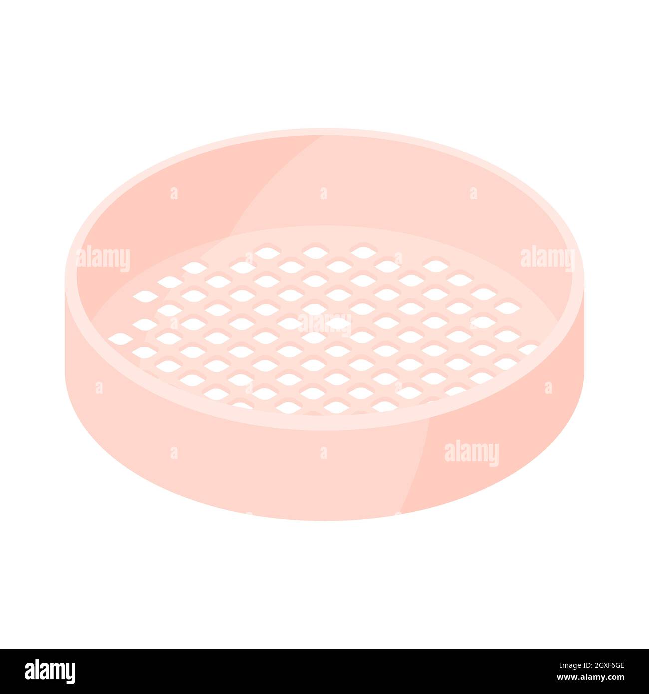 Wooden sieve icon in cartoon style on a white background Stock Photo ...