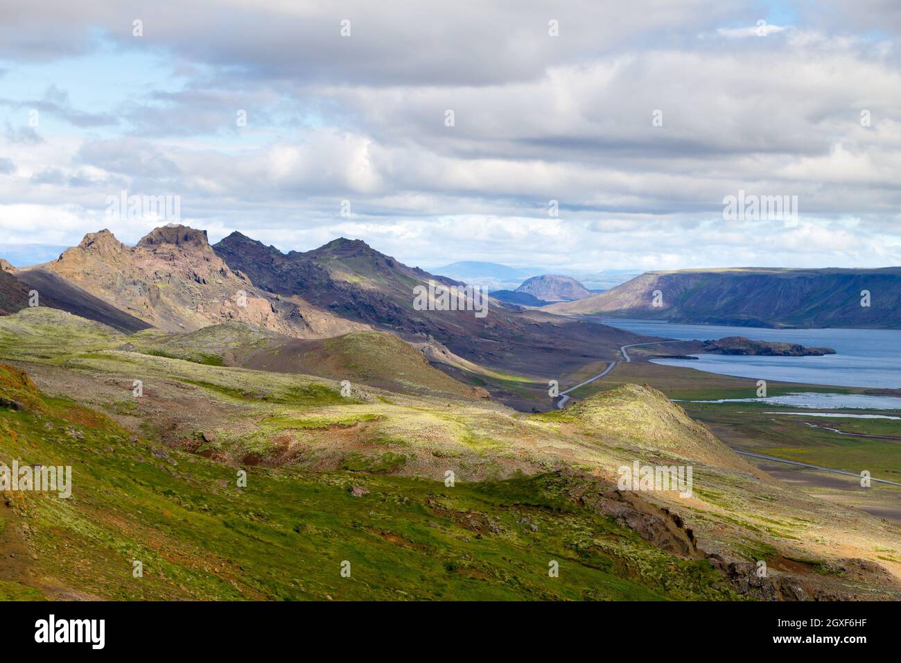 Seltun area aerial landscape, southern peninsula, Reykjanes, Iceland ...