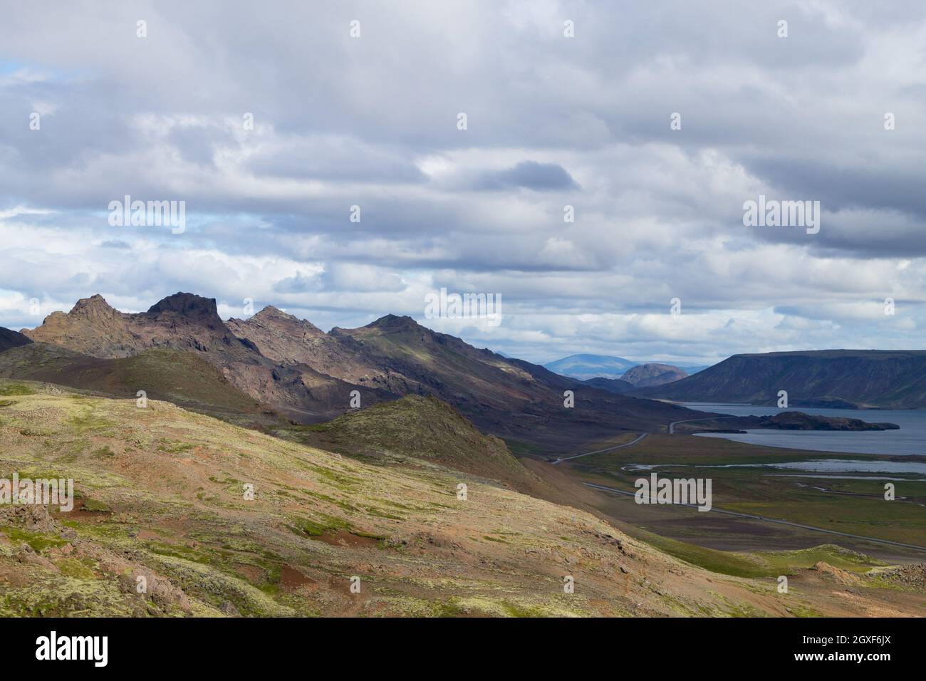 Seltun area aerial landscape, southern peninsula, Reykjanes, Iceland ...