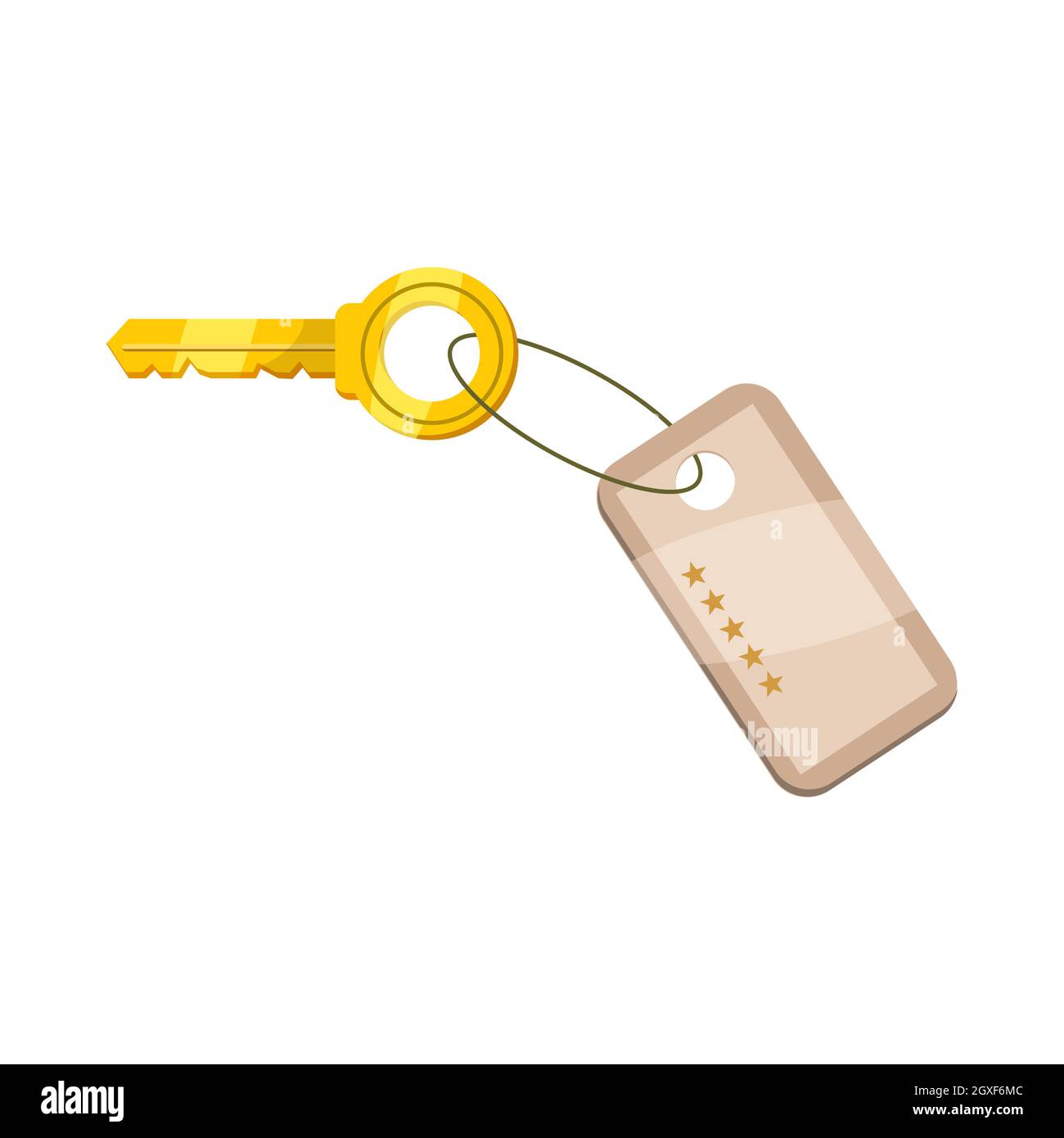 Hotel key icon in cartoon style on a white background Stock Photo - Alamy