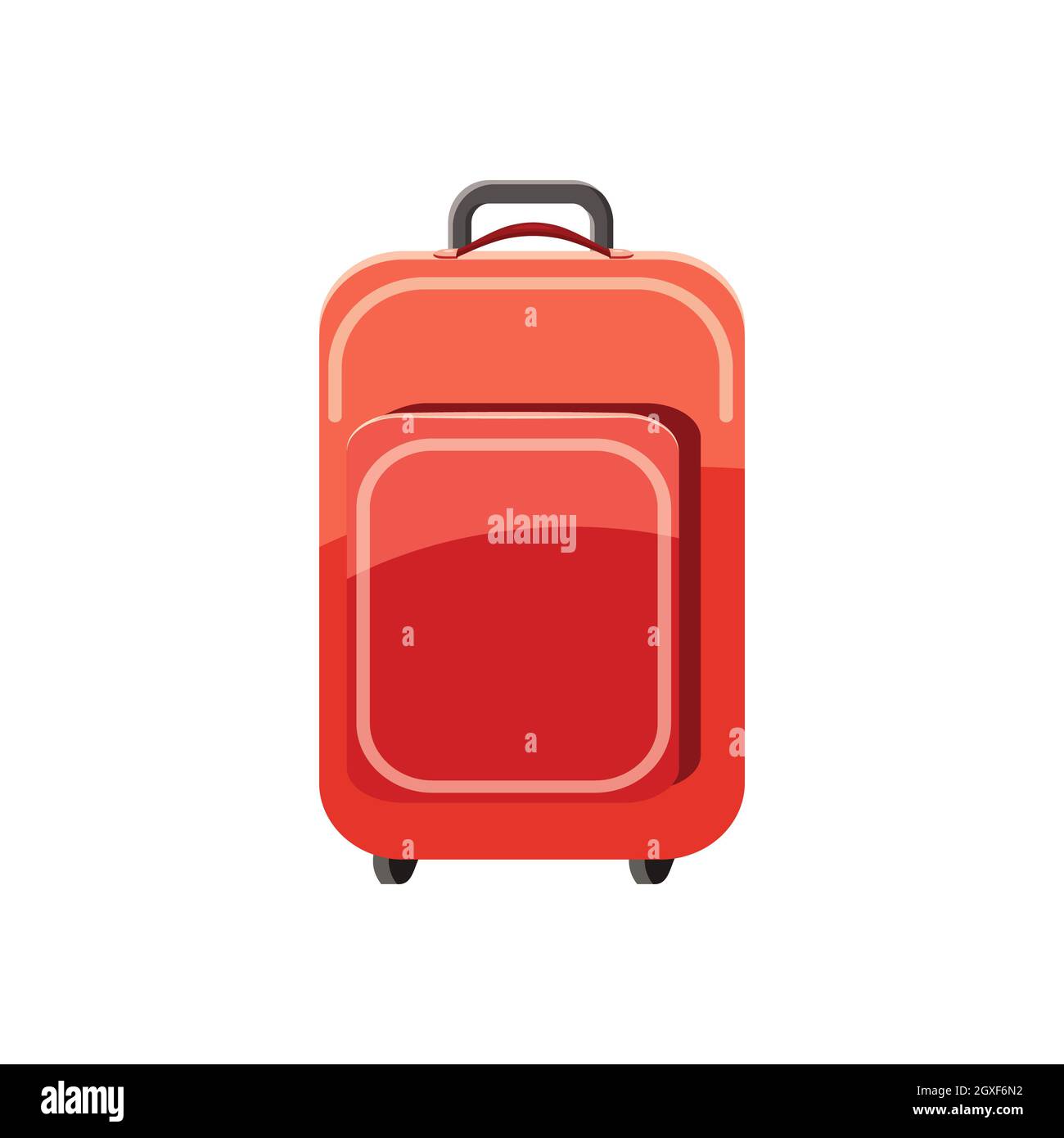 Red travel suitcase icon in cartoon style on a white background Stock ...