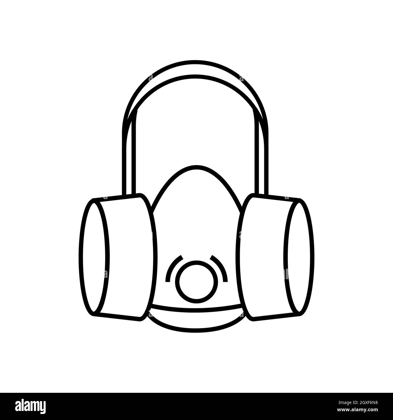 Respirator icon in outline style isolated on white background Stock ...