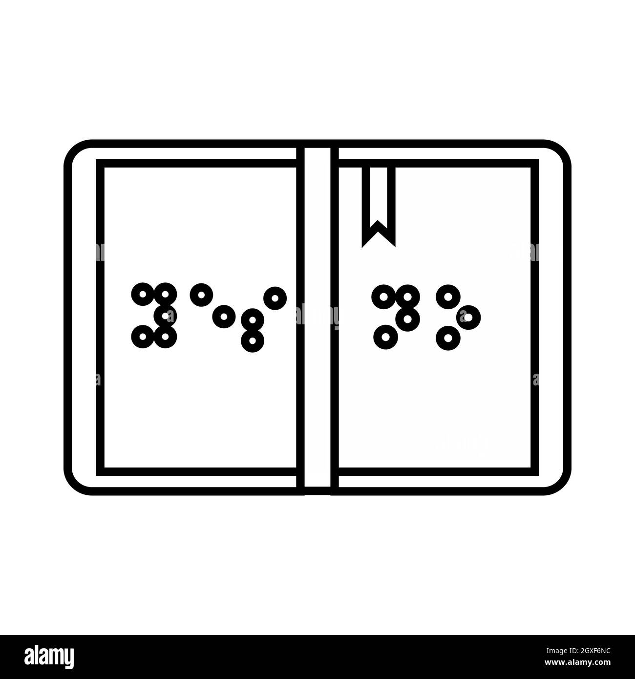 Braille icon in outline style isolated on white background Stock Photo ...