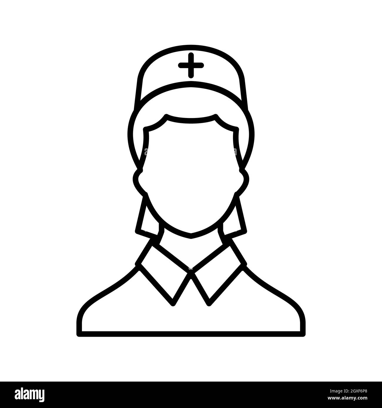 Doctor icon in outline style isolated on white background Stock Photo ...