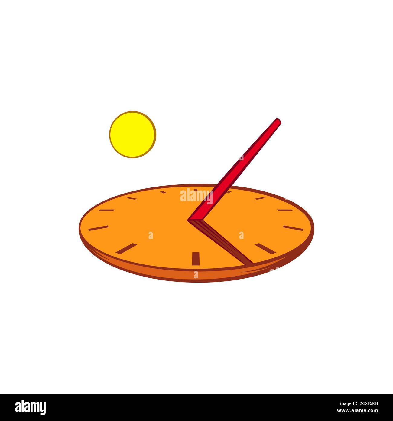 Sundial icon in cartoon style on a white background Stock Photo - Alamy
