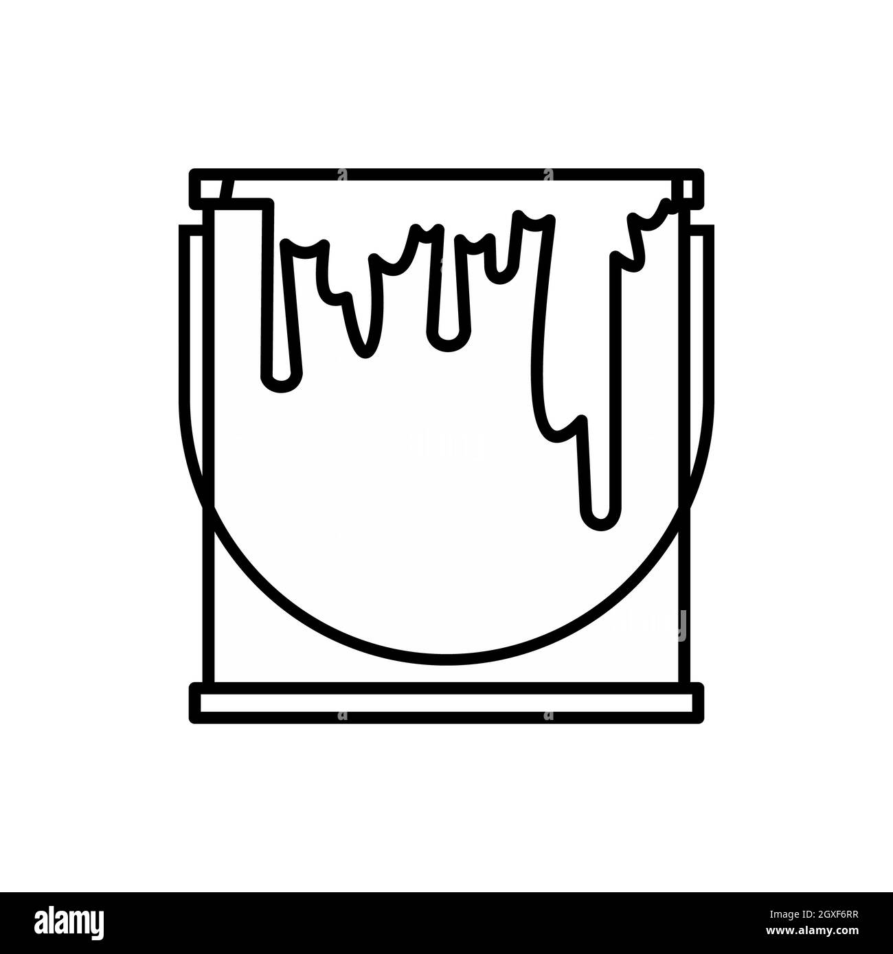 Paint can icon in outline style isolated on white background Stock ...