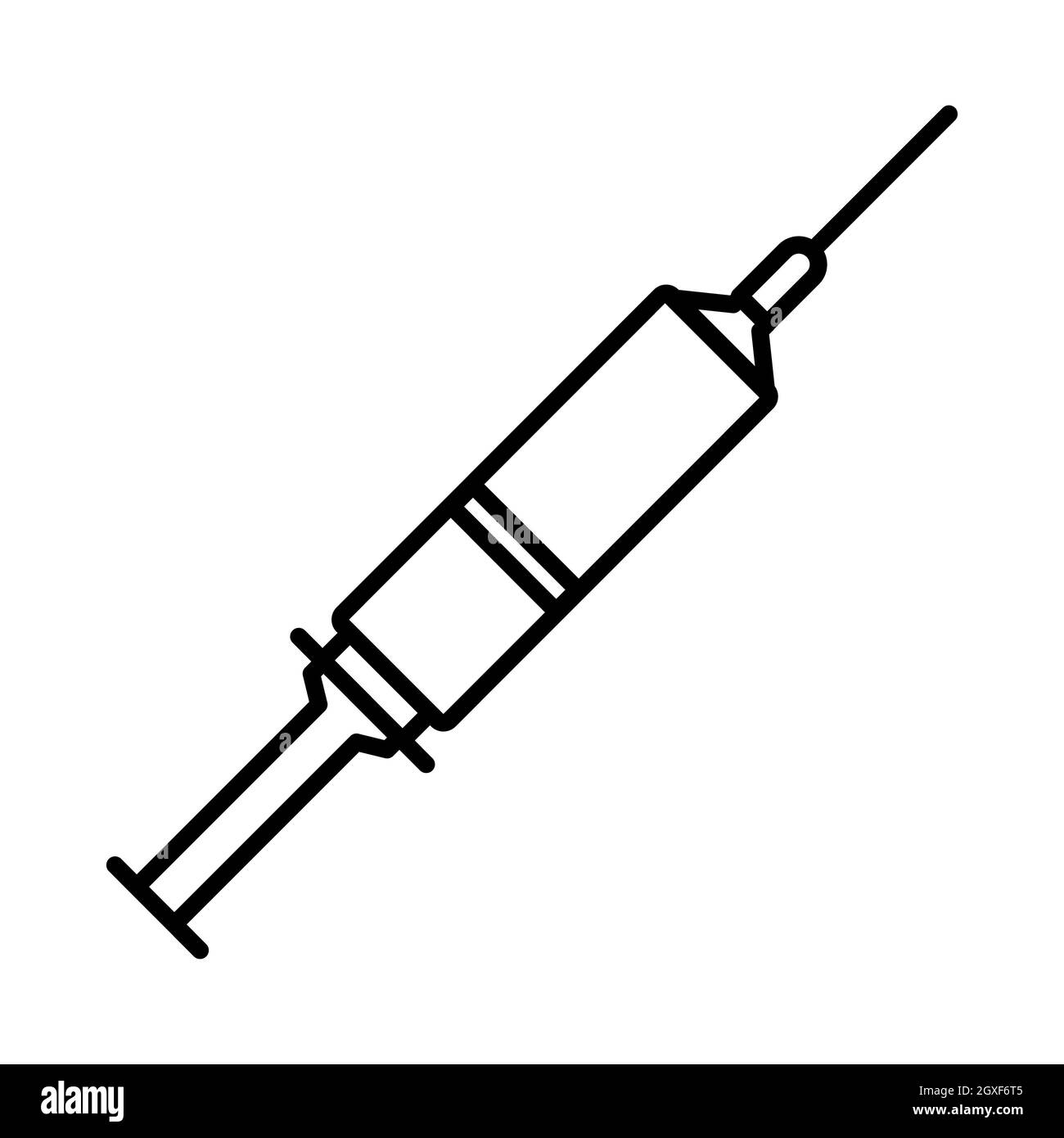 Syringe icon in outline style isolated on white background Stock Photo ...
