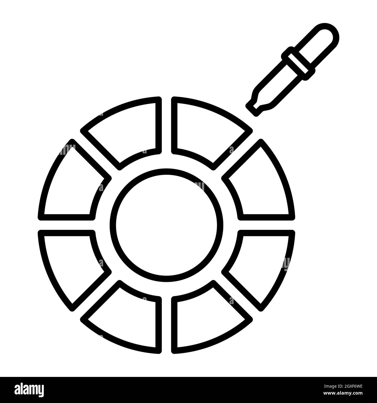 Color picker icon in outline style isolated on white background Stock ...