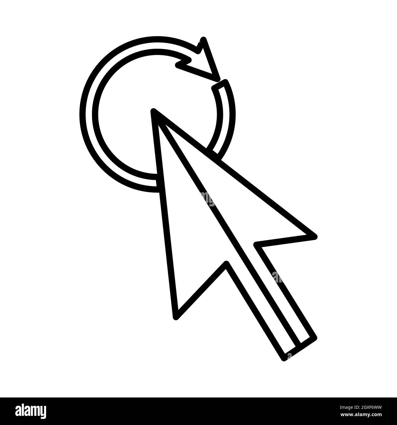 Click icon in outline style isolated on white background Stock Photo ...