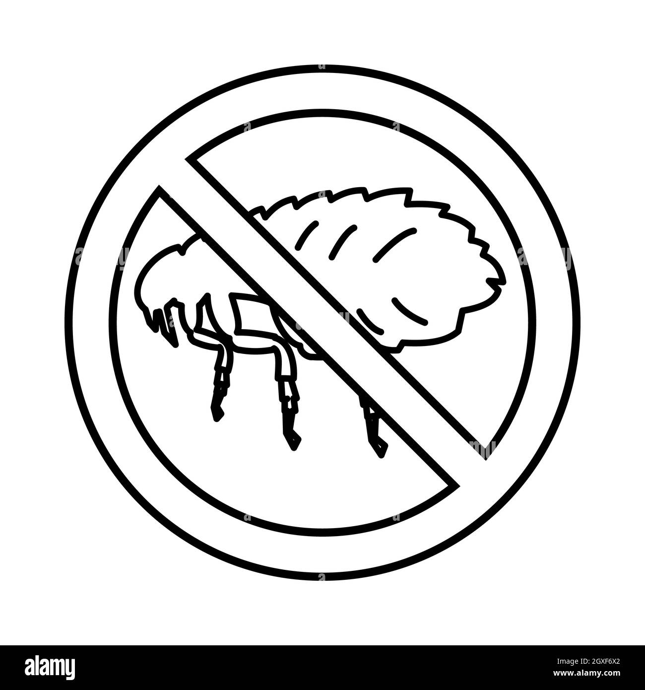 No flea sign icon in outline style isolated on white background Stock ...