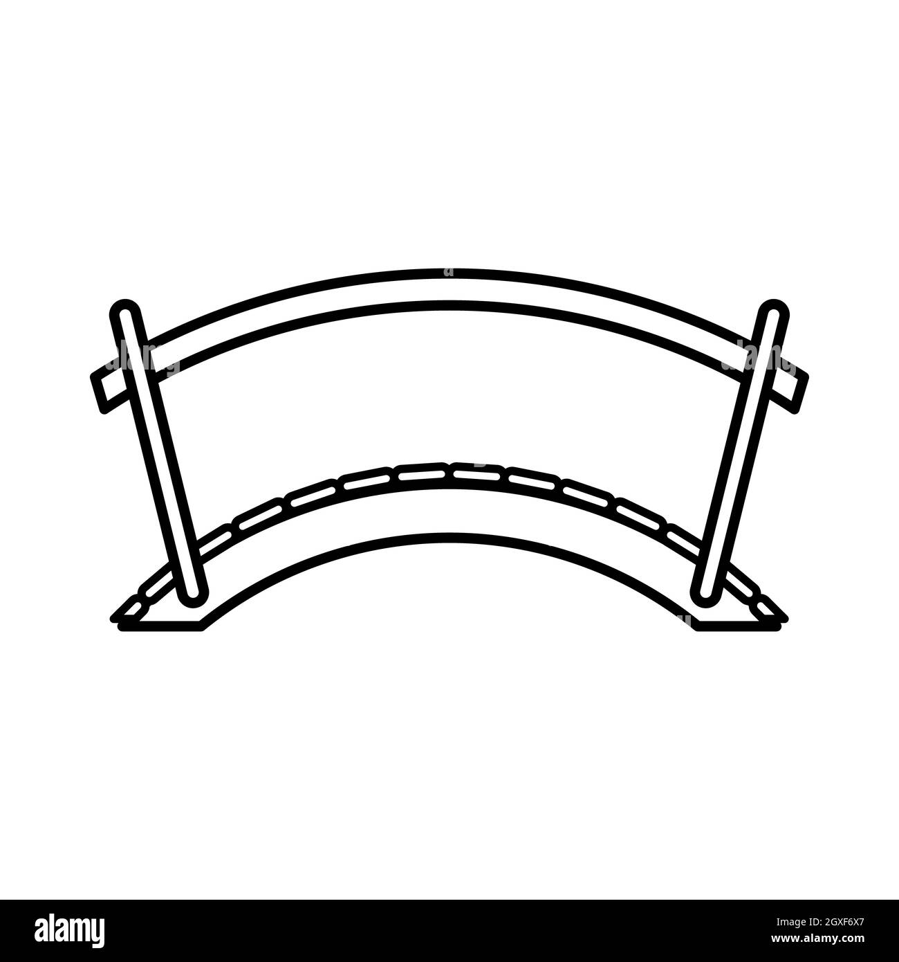 Bridge icon in outline style isolated on white background Stock Photo ...